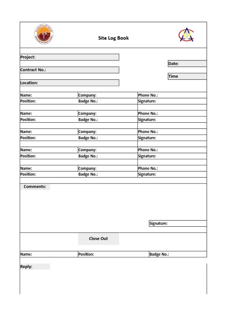 7 Site Log Book | PDF