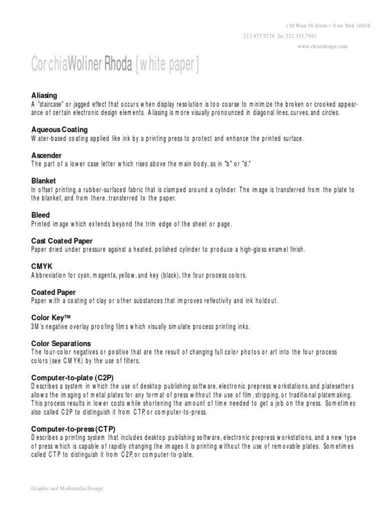 Graphic Design Terminology | PDF | Lithography | Printing