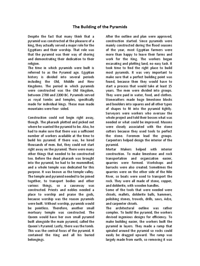 The Building of The Pyramids | PDF