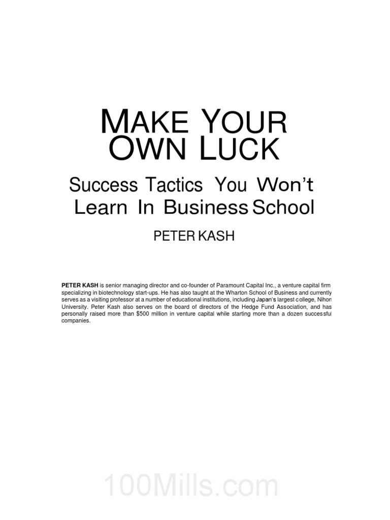 Make Your Own Luck | PDF | Luck | Value (Ethics)