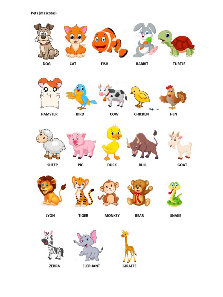 Types of Pets and Animals List | PDF