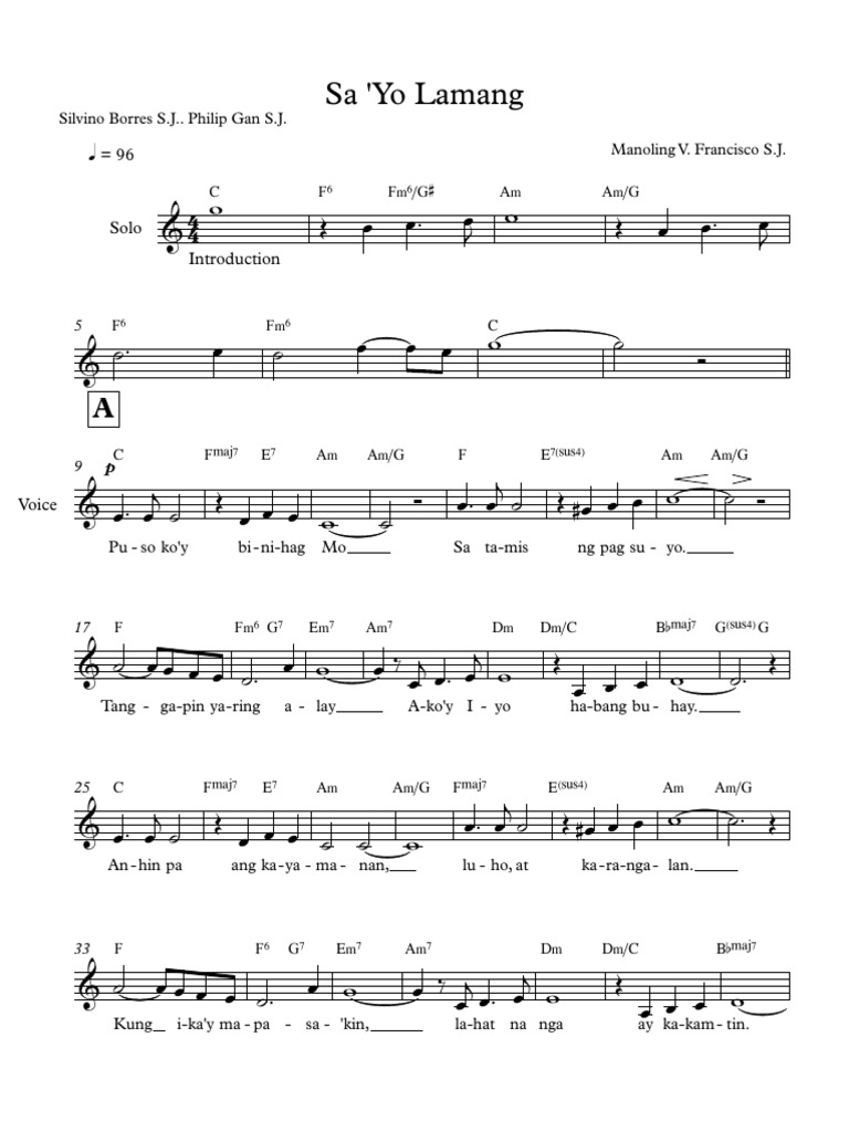 Sa 'Yo Lamang - SATB Full Score | PDF