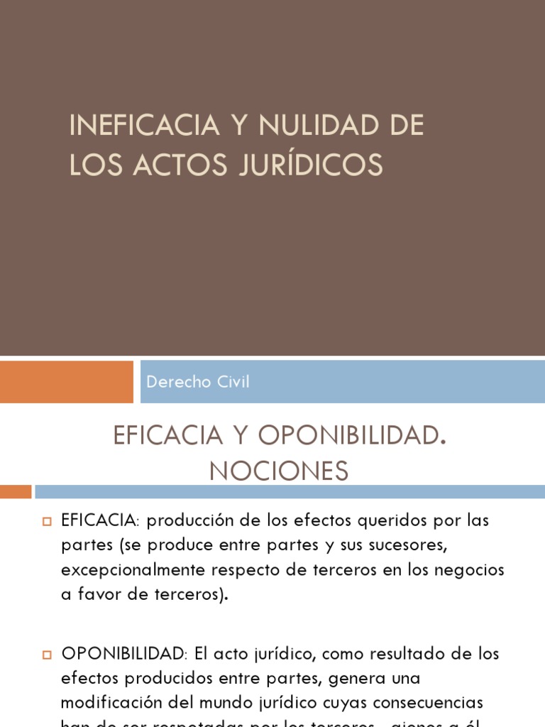 Tipos de Ineficacia y Nulidad de Los Actos Juridicos | PDF | Nulo (ley) | Estatuto de limitaciones