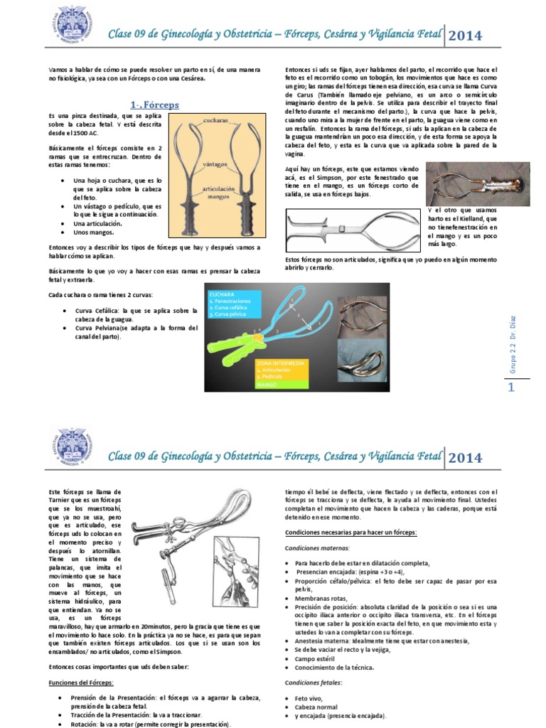 Clase 09 de Ginecología y Obstetricia -Fórceps, Cesárea y Vigilancia ...