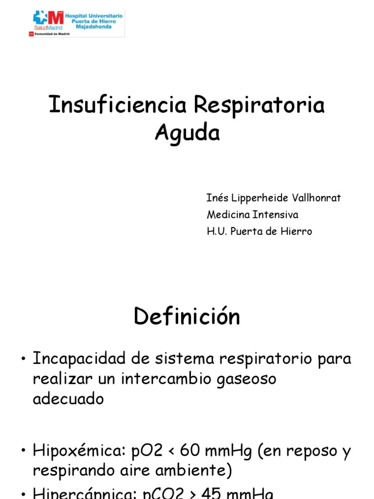 Insuficiencia Respiratoria Aguda | PDF | Especialidades Medicas ...