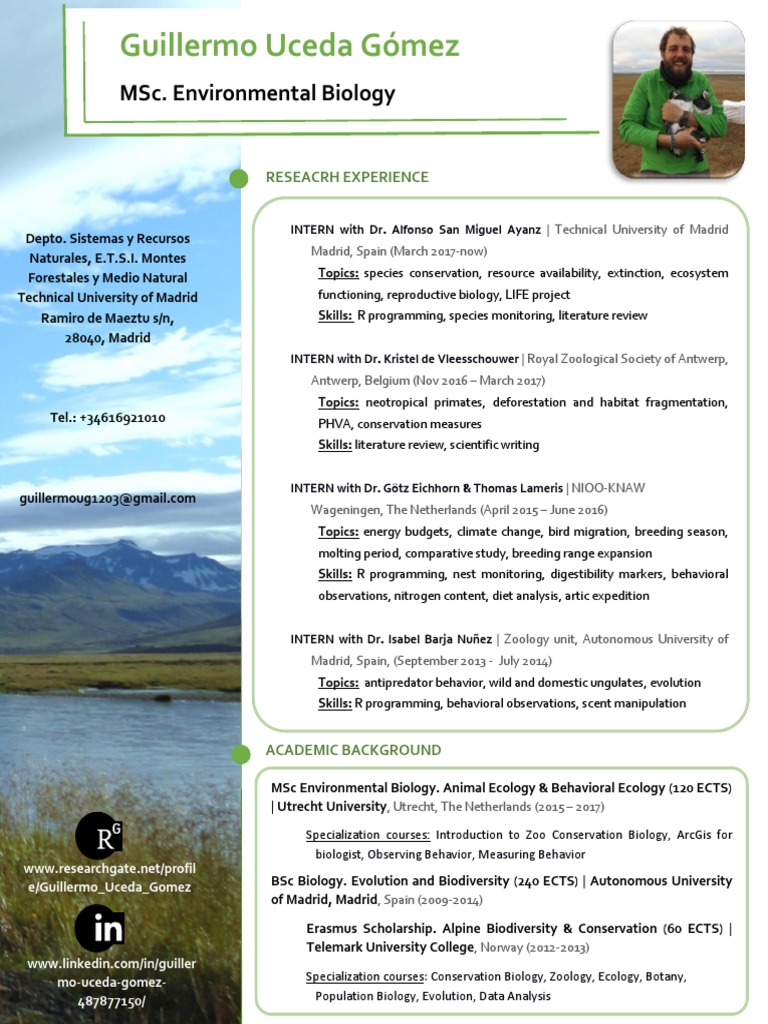 CV Guillermo Uceda | PDF | Conservation Biology | Ecology