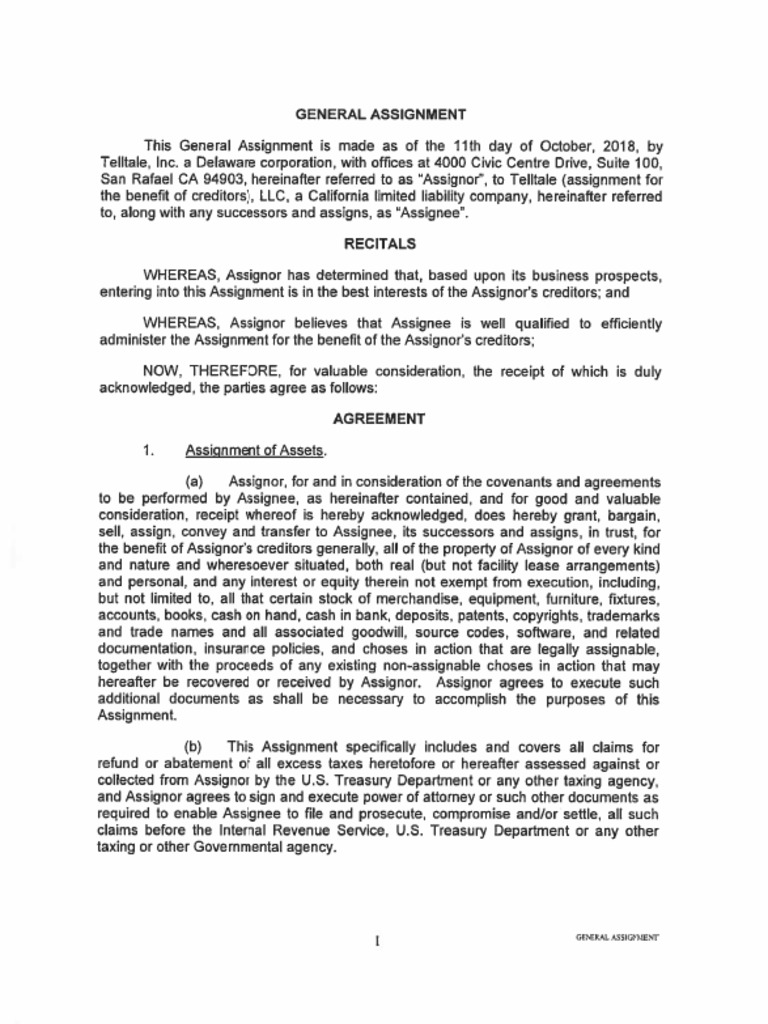 Telltale General Assignment | PDF