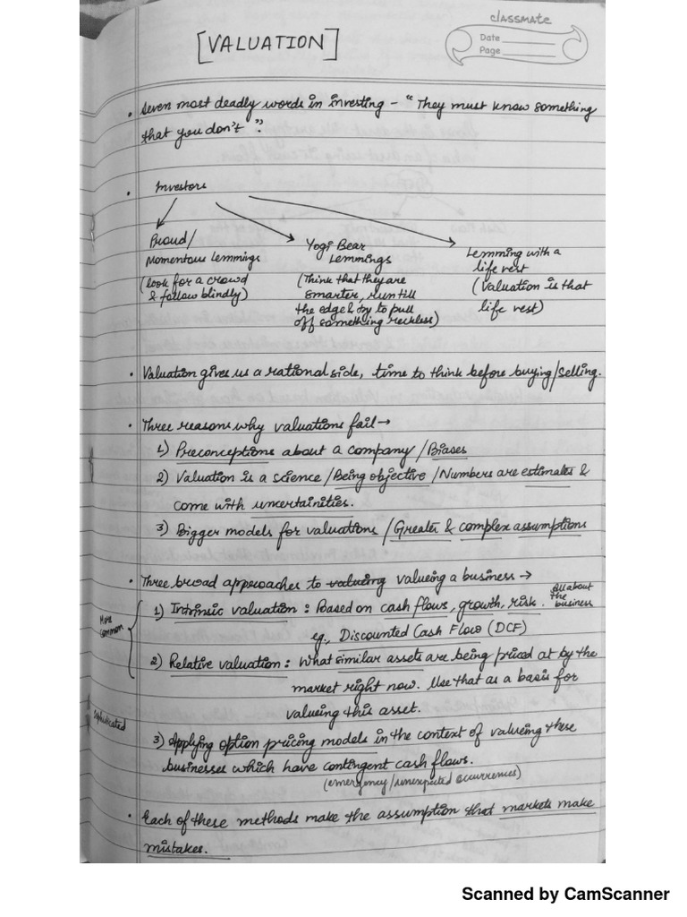 Notes Valuation | PDF