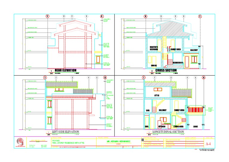 Longitudinal Section Left Side Elevation: Mr. Herman Hernandez | PDF