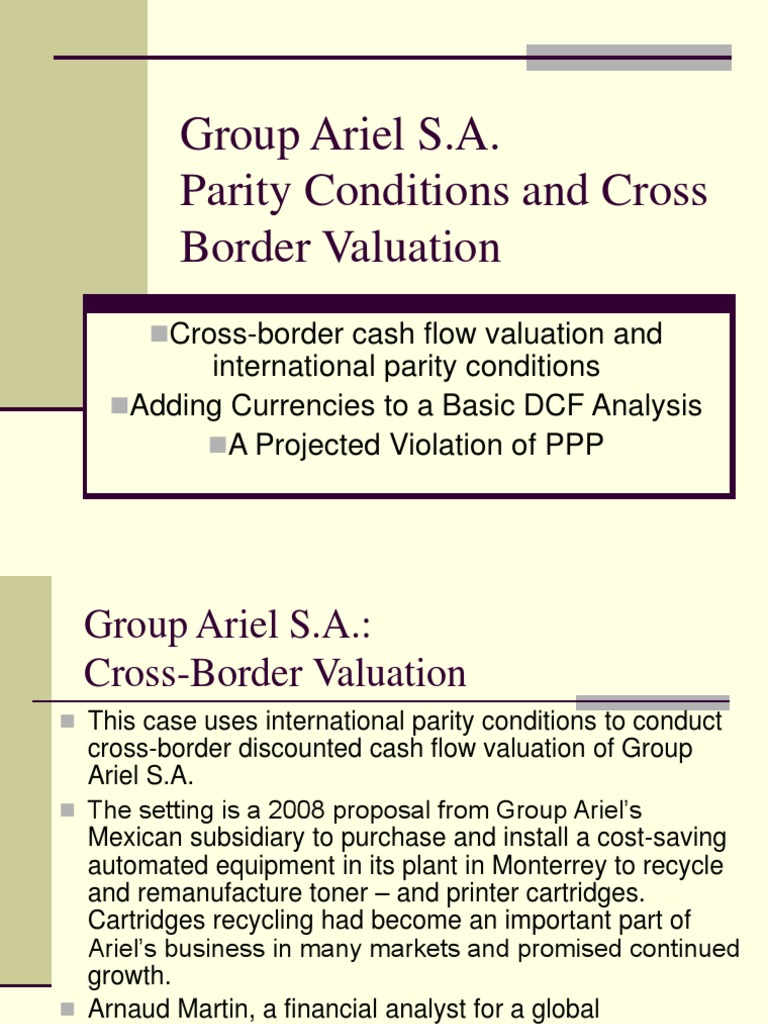 Group Ariel S.A. Parity Conditions and Cross Border Valuation | PDF ...