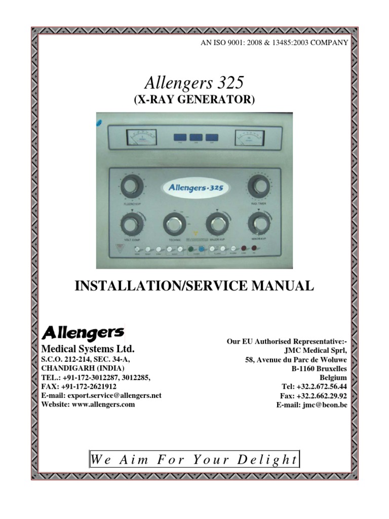Allengers 325 X-Ray Machine Manual | PDF | Relay | Series And Parallel ...