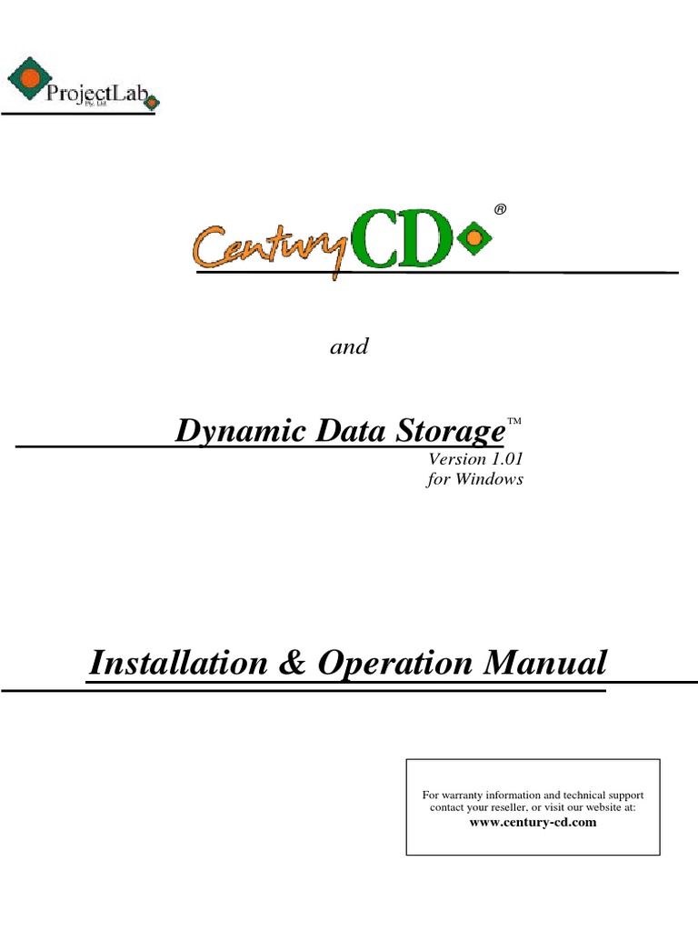 Century CD & Dynamic Data Storage Installation & Operation Manual | PDF | Cd Rom | Password