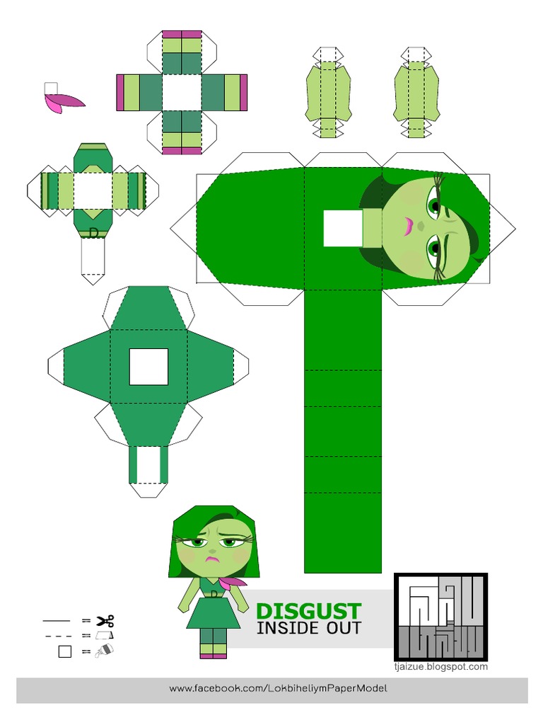 Inside Out Papercraft Disgust
