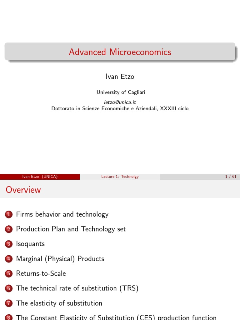 Lect1 Technology | PDF | Production Function | Economics