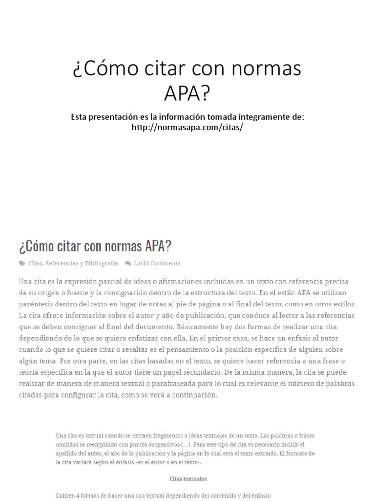 Cómo Citar Con APA | PDF