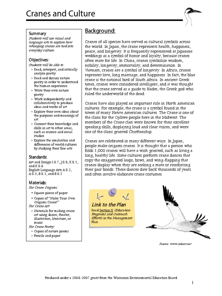 Cranes and Culture | PDF | Poetry | Symbols