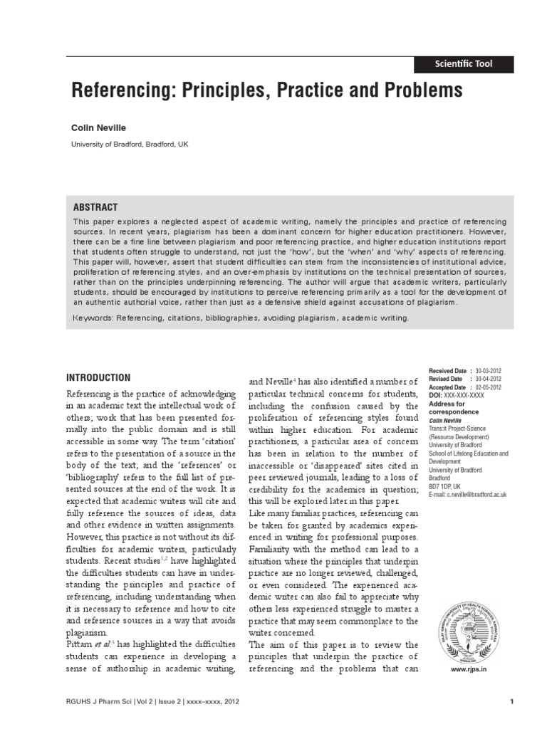 Referencing: Principles, Practice and Problems: Colin Neville | PDF ... Referencing: Principles, Practice and Problems: Colin Neville | PDF ...