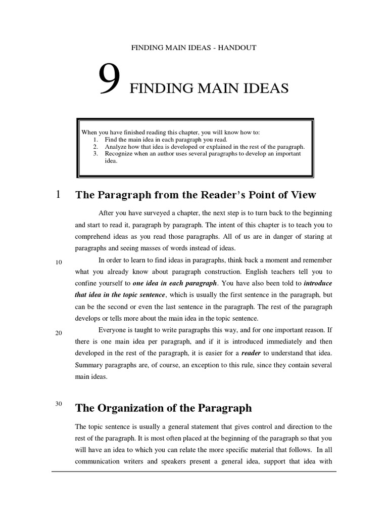 Understanding the Structure and Purpose of Paragraphs Through Examples ...