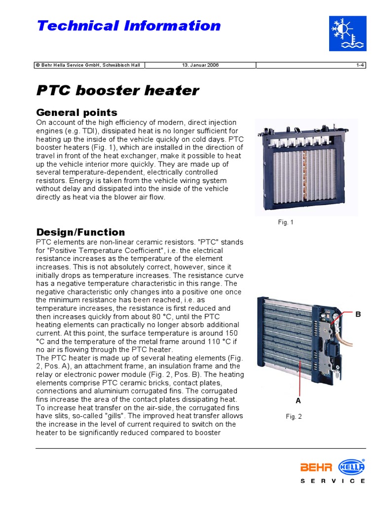 Aircon PTC Booster Heater | PDF | Hvac | Electrical Resistance And ...
