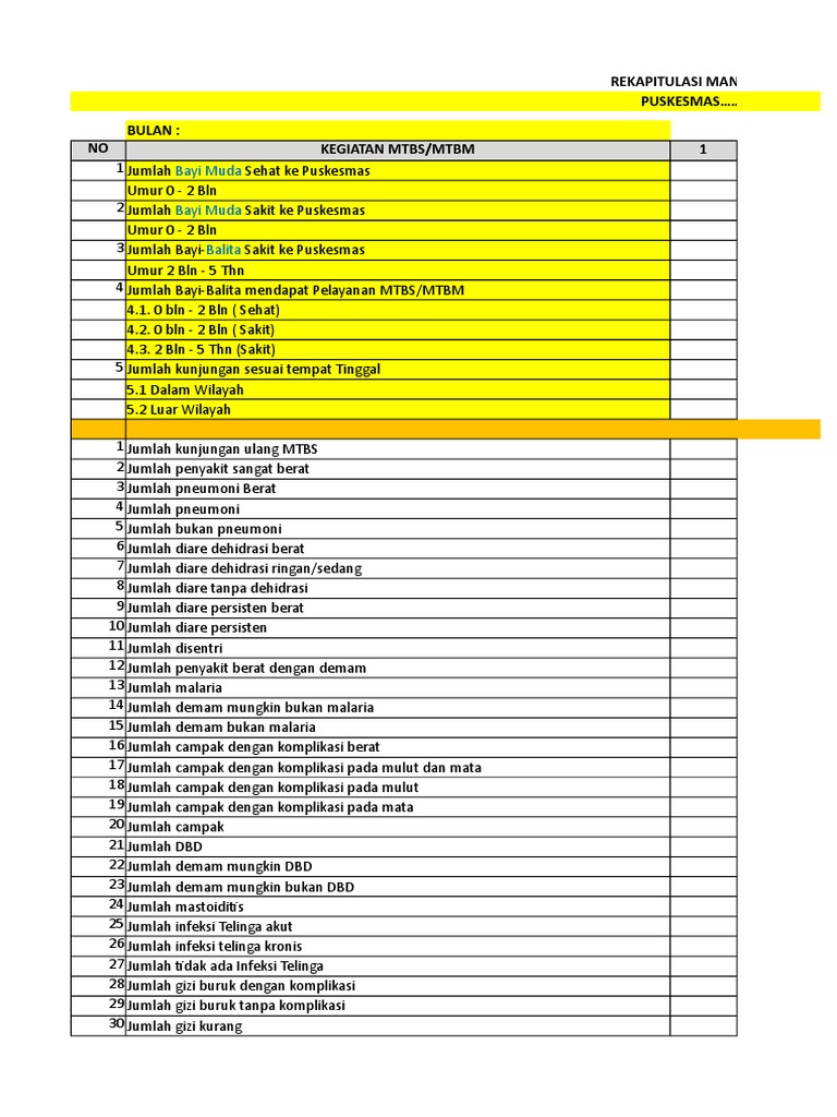Form Laporan Mtbs Manokwari - PSBI-rev111018 | PDF | Sains & Matematika