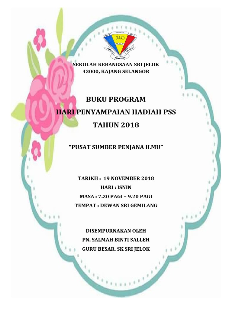 Buku Program Hari Penyampaian Hadiah Pss 2018 L | PDF
