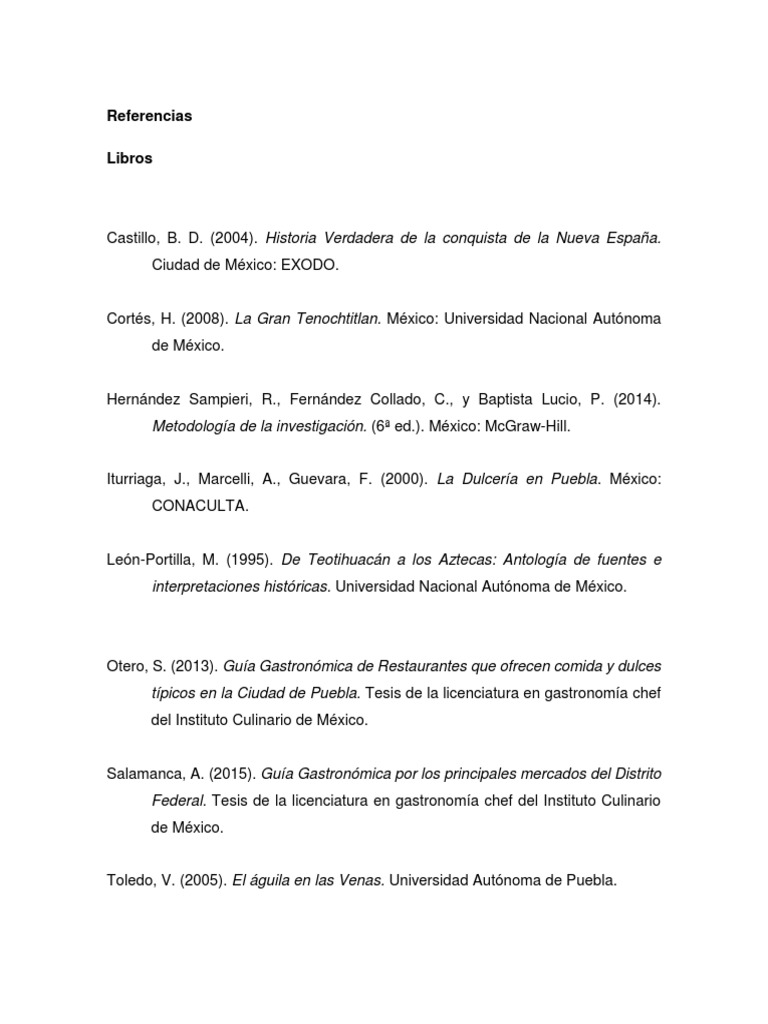 Ejemplo de Referencias | PDF | Ciudad de México