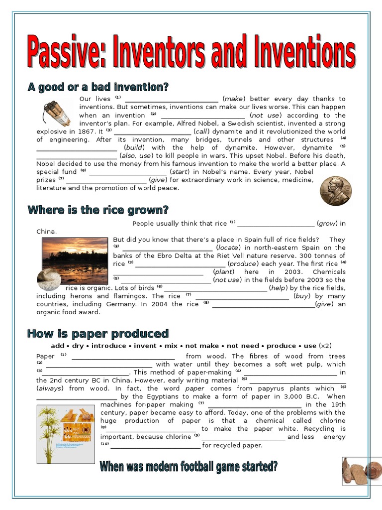 Passive Inventors and Inventions CLT Communicative Language Teaching Resources Gram 78629 ...