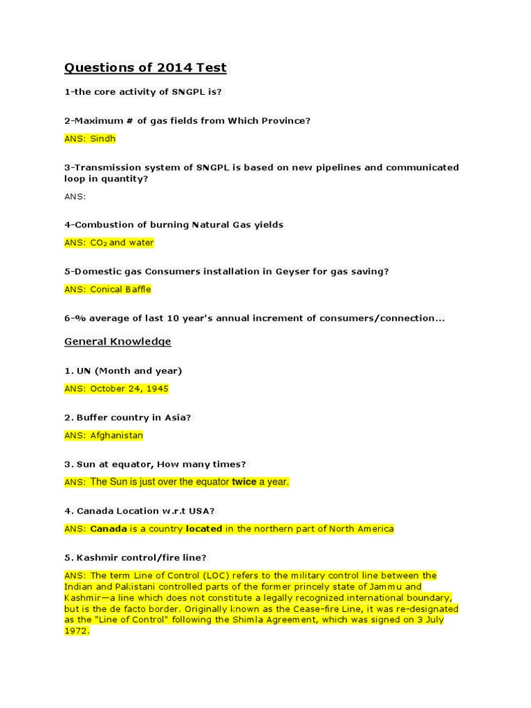 Sui Gas Sample Test Paper For Prepartion | PDF | Voltage | Electric ...