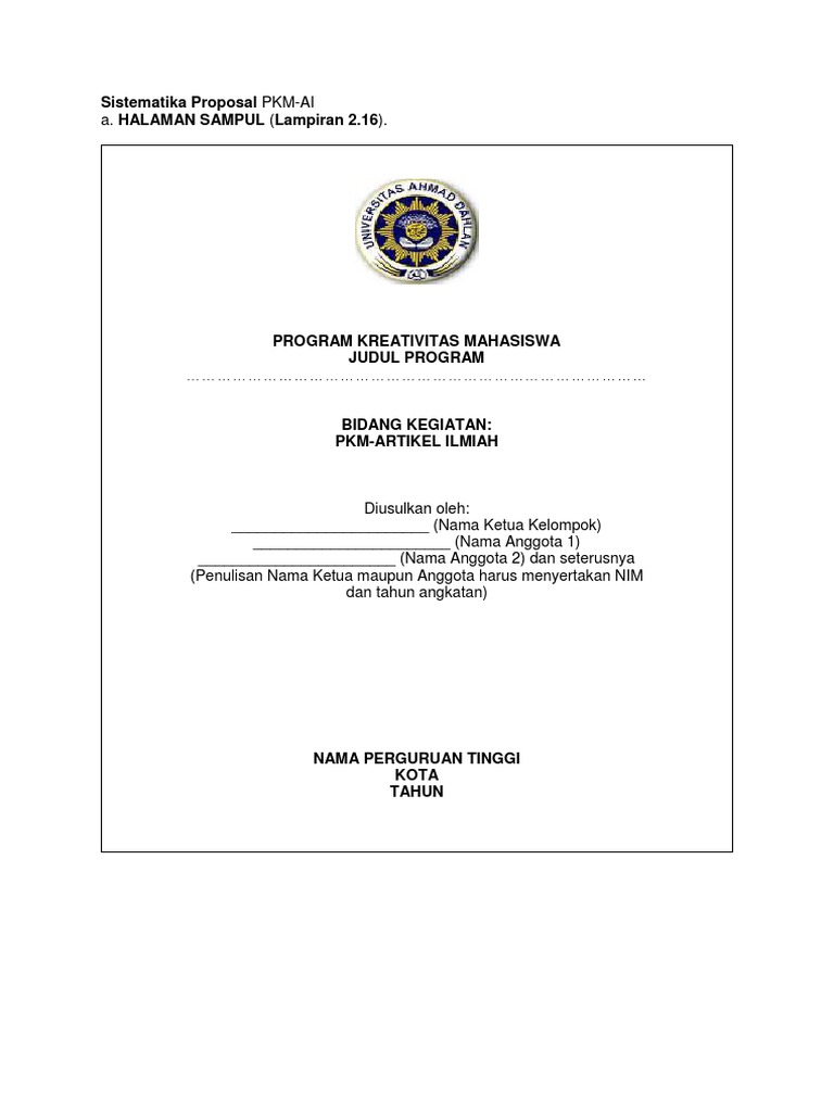 Draft Proposal PKM AI Hasil Workshop | PDF