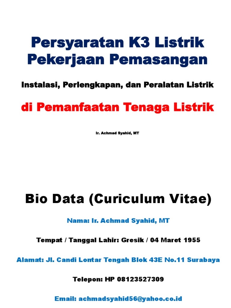 Modul Pembelajaran Teknisi K3 LIstrik PPNS | PDF