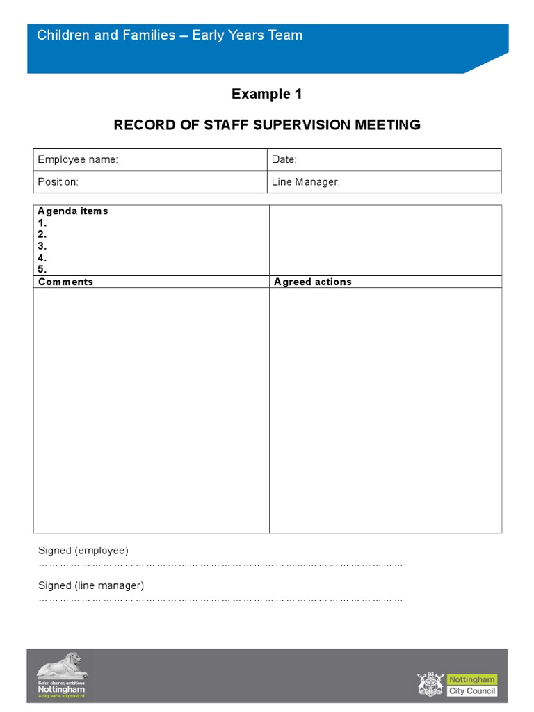 Example Staff Supervision Records | PDF