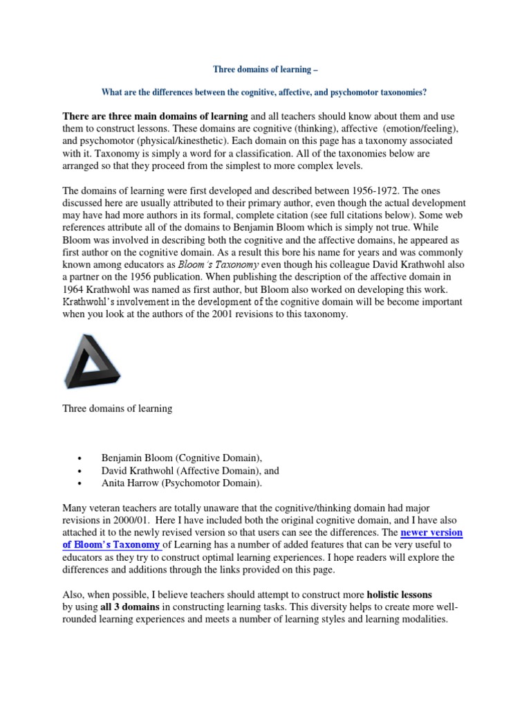 Three Domains of Learning | Download Free PDF | Affect (Psychology ...