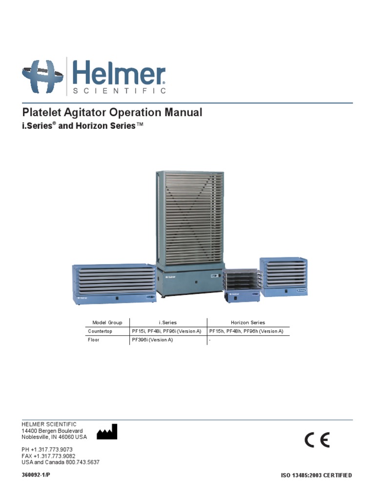 Platelet Agitator Operation Manual: I.series and Horizon Series™ | PDF ...