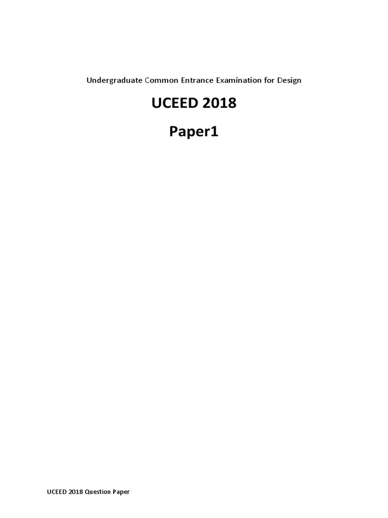 UCEED 2018 Exam Question Paper | PDF | Nature