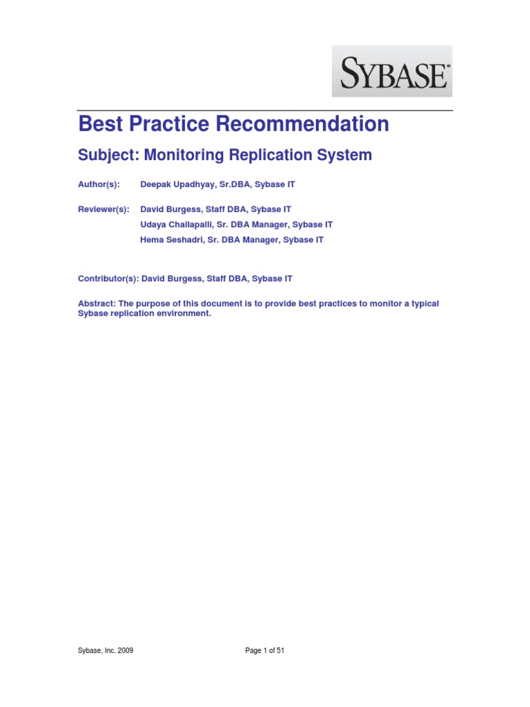 Rep Server Monitoring Best Practices | PDF | Replication (Computing ...