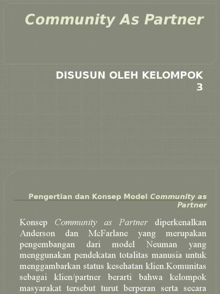 Komunitas Community As Partner | PDF