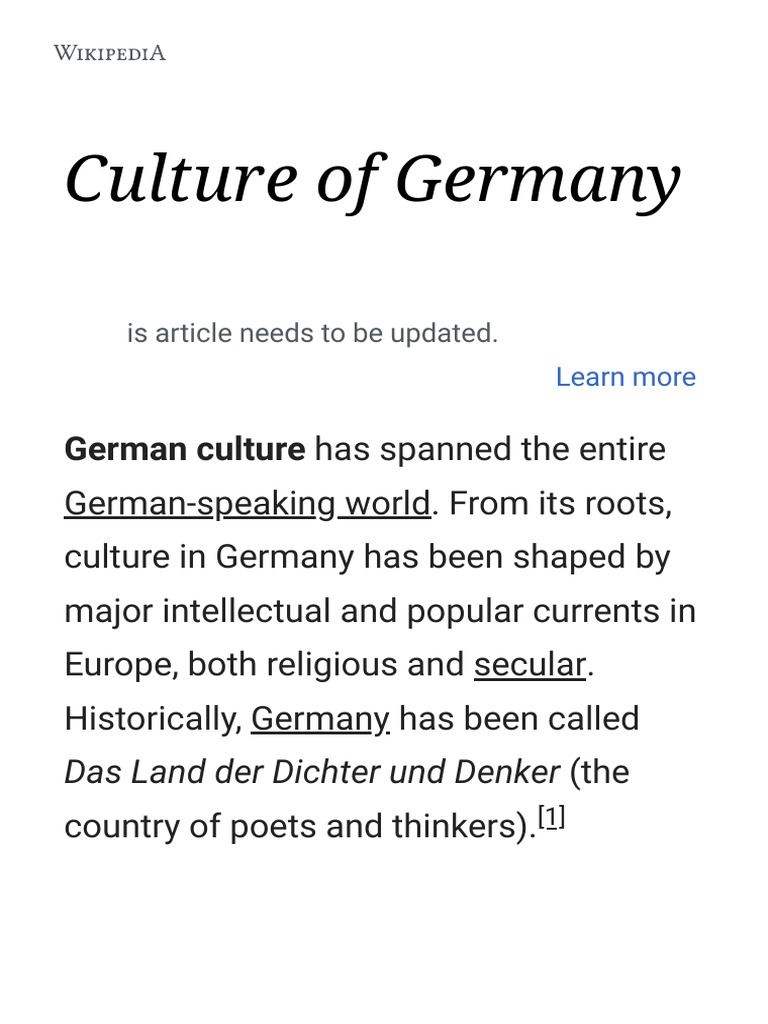 Overview of German Culture and Traditions | PDF | Cinema Of Germany ...