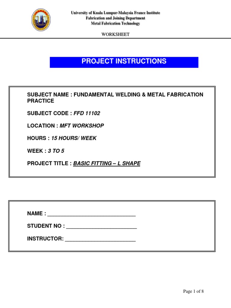 Projects Assessments For Welding Process | PDF | Metal Fabrication ...