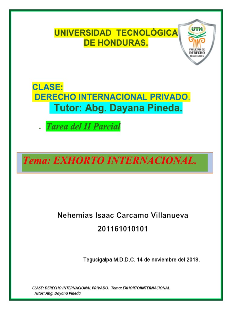 Exhorto Internacional | PDF | Ley procesal | Jurisdicción