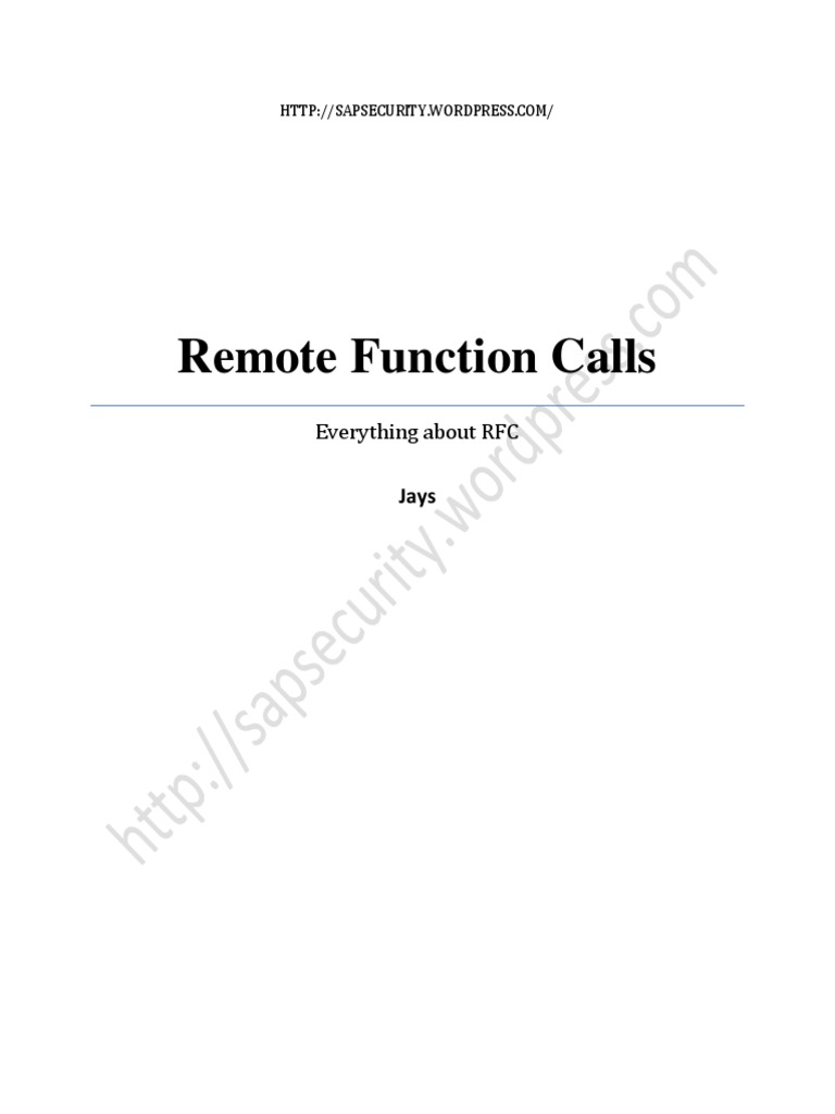 Remote Function Calls: Everything About RFC | PDF | Server (Computing) | Authentication