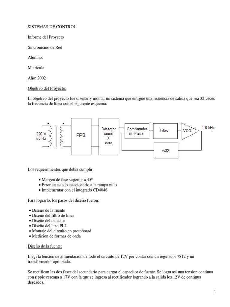 PLL - Diseño Con 4046 | PDF | Rectificador | Filtro electronico