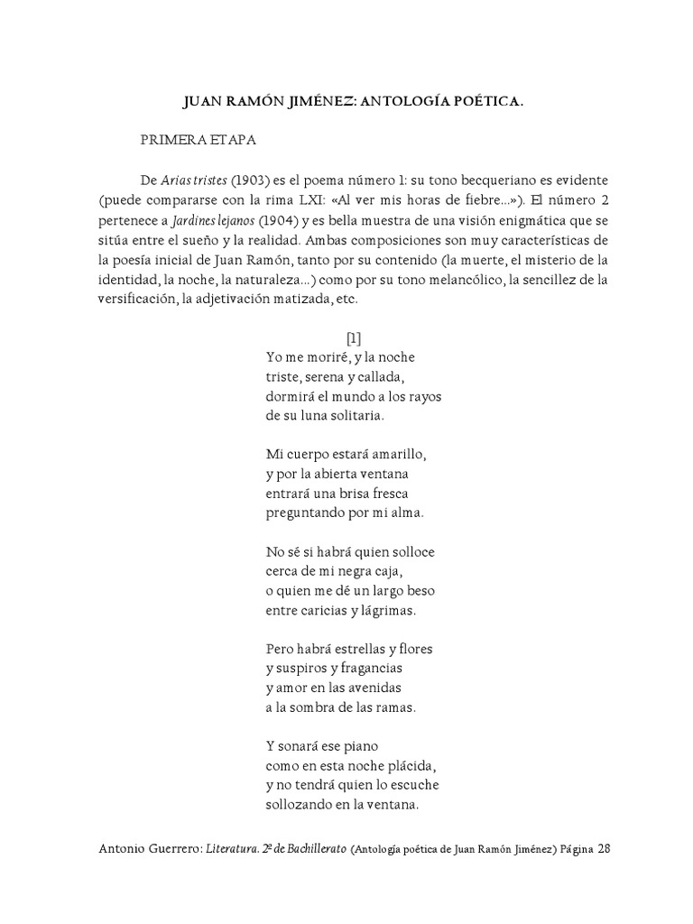 Juan Ramón Jiménez - Etapas | PDF | Poesía | Naturaleza