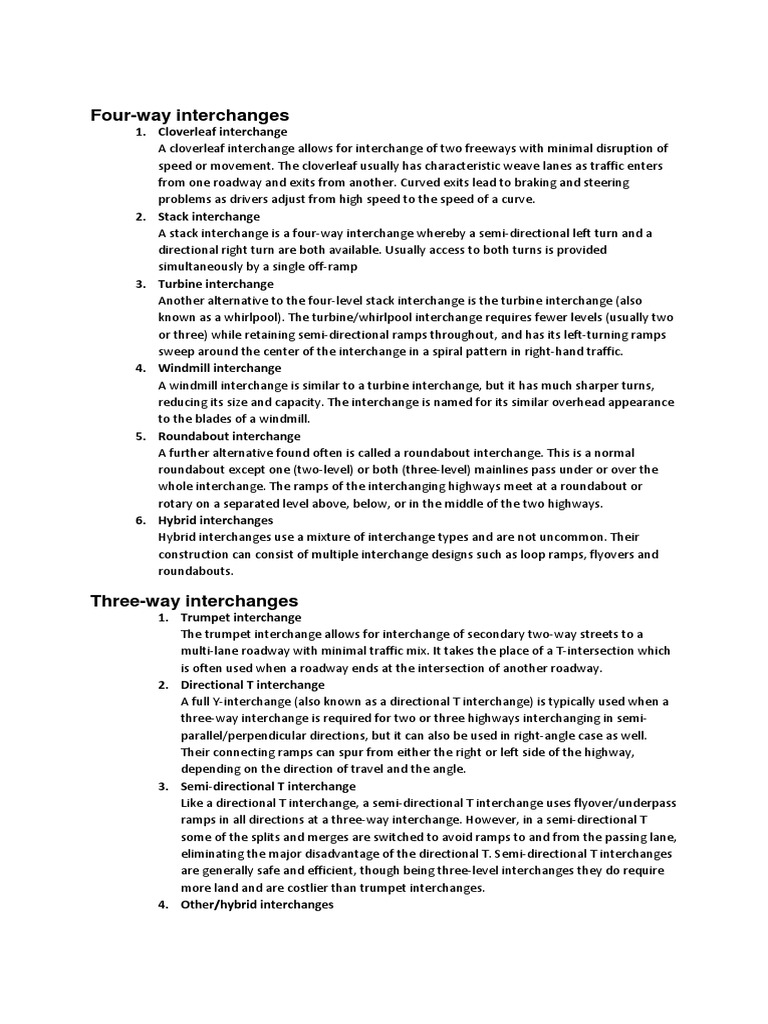 Four-Way Interchanges | PDF | Interchange (Road) | Transportation ...