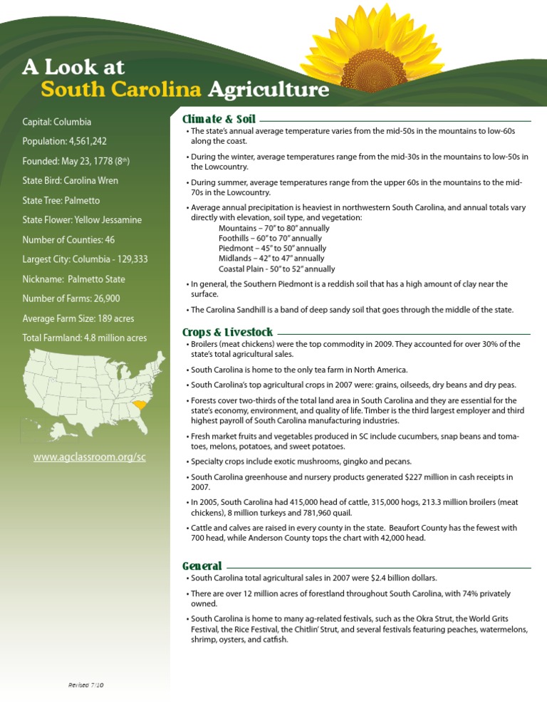 South Carolina Agriculture Overview | PDF | South Carolina | Agriculture