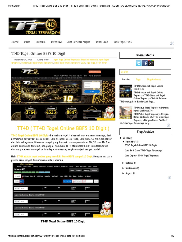 Agen-tt4d-Blog-tt4d Togel Online Bbfs 10 Digit - Tt4d - Situs Togel ...