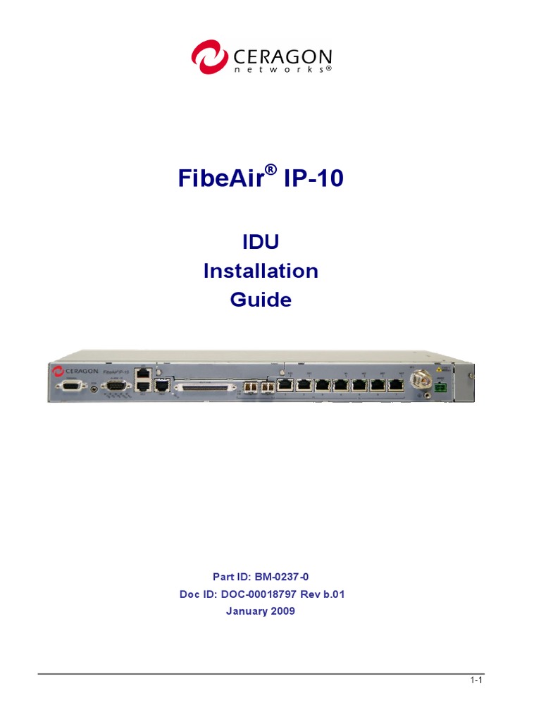 Ceragon IP 10 IDU Installation Rev B 01 PDF | PDF | Electrical ...