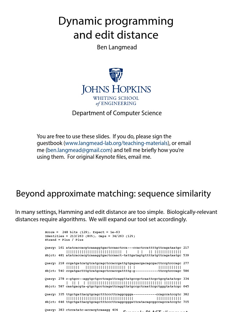 DP and Edit Dist | PDF | Sequence Alignment | Matrix (Mathematics)