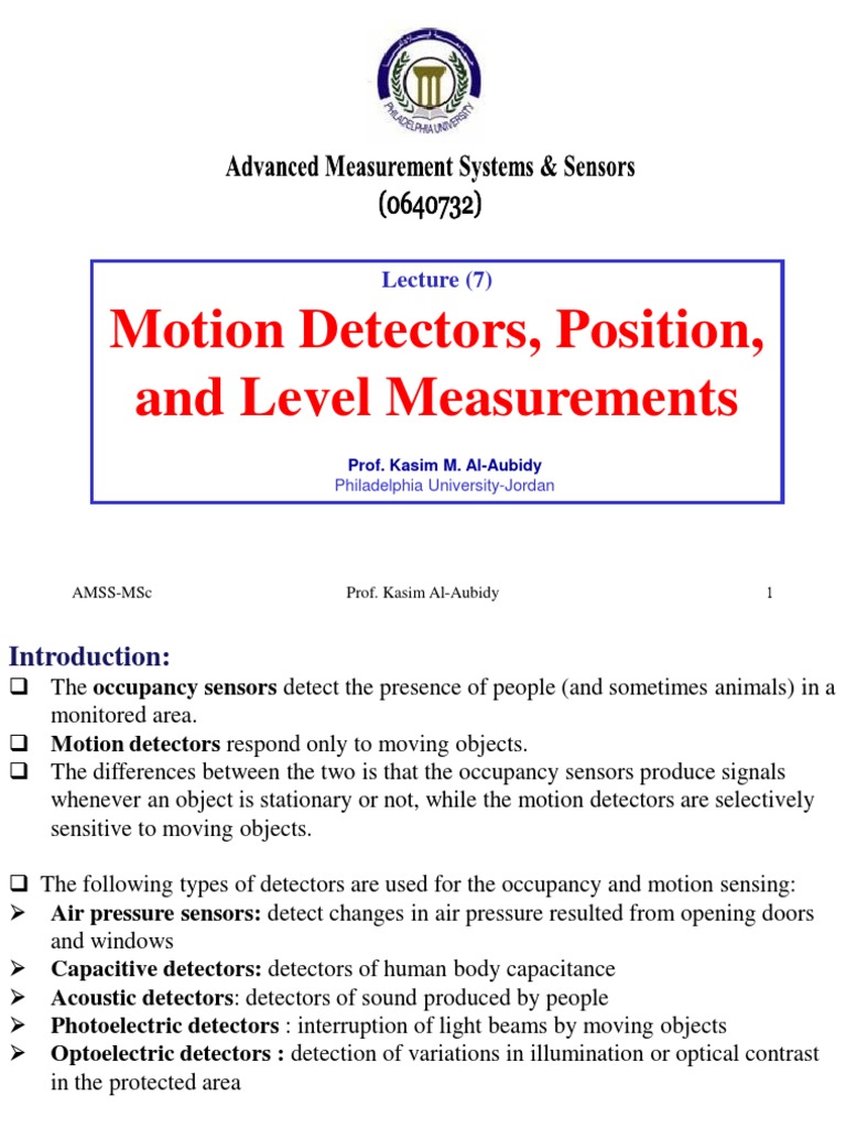 Sensor Lect7 | PDF | Detector (Radio) | Capacitor