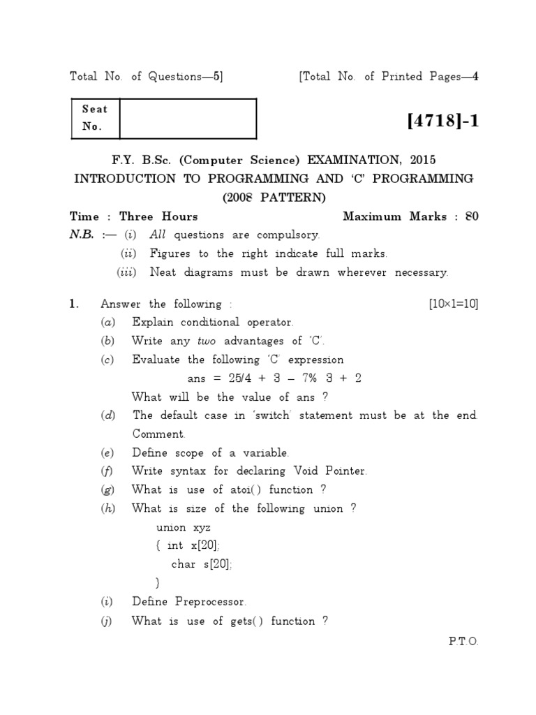 FY Computer-Science Question Paper 2015 | PDF | Operational Amplifier ...