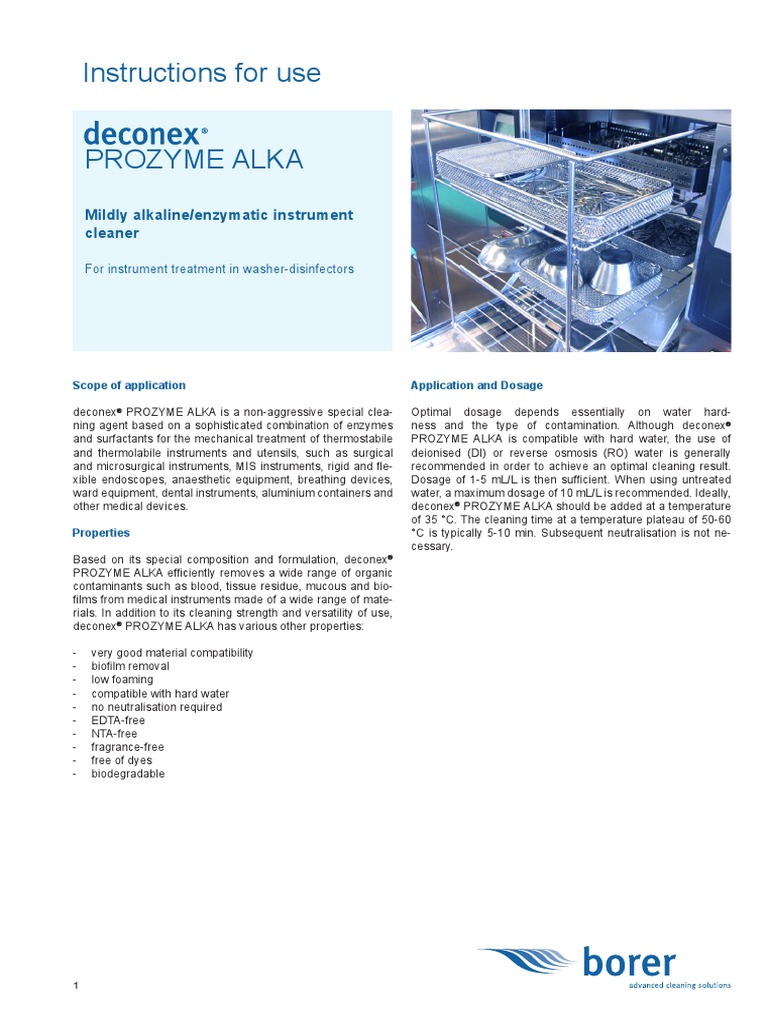 deconex_PROZYME_ALKA_EN.pdf | Dose (Biochemistry) | Water